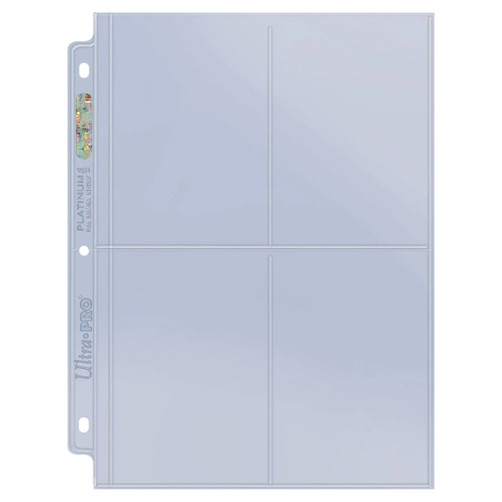 Ultra Pro 4 Pocket Platinum Page Large Promo Card - 3-hole punched (si ...