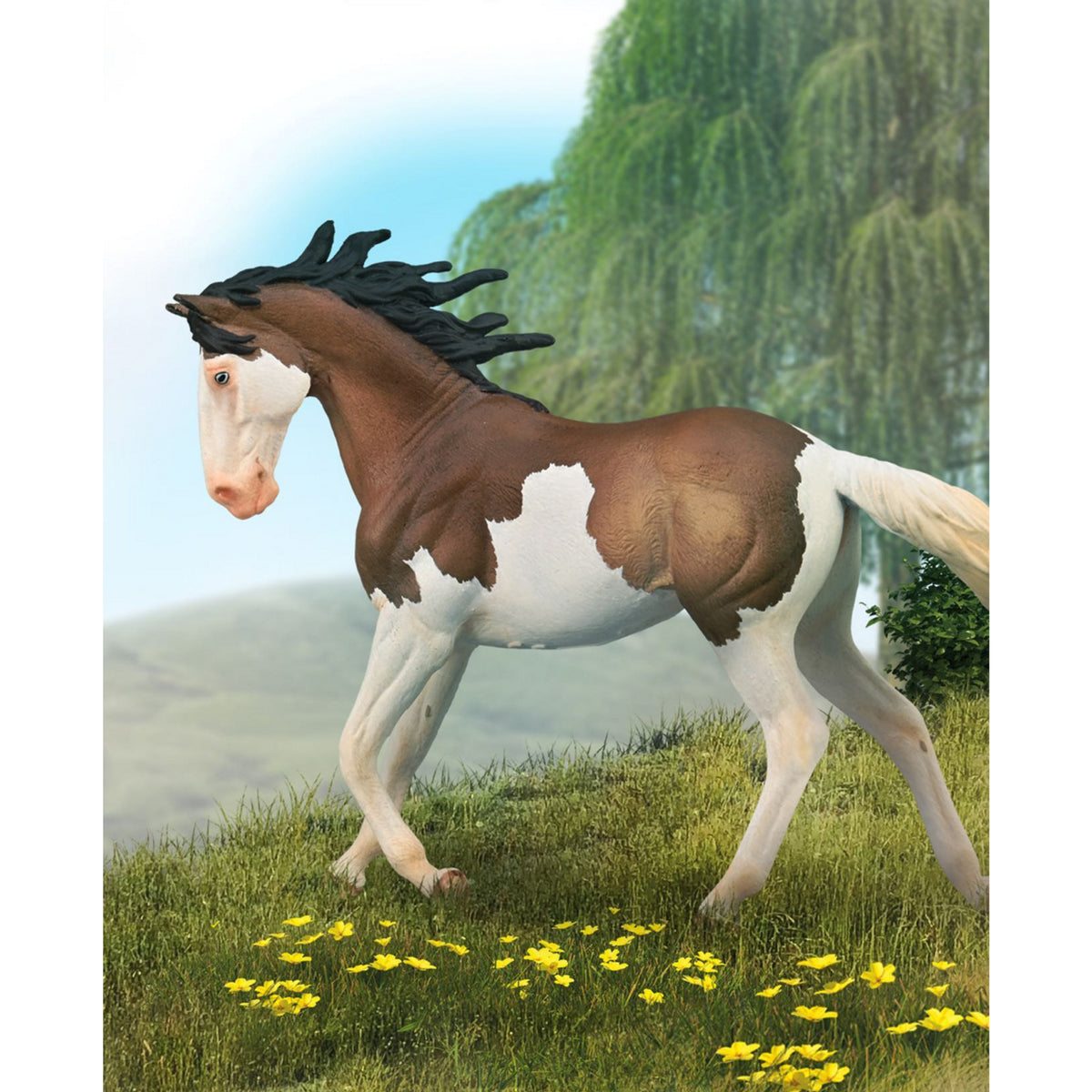 CollectA Mustang Mare - Bay Splash Overo – Animal Kingdoms Toy Store