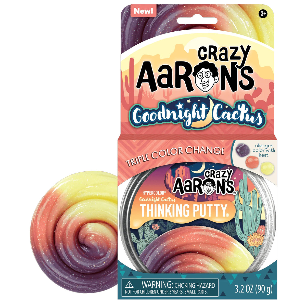 Crazy Aarons Hypercolor Goodnight Cactus Thinking Putty – Animal ...