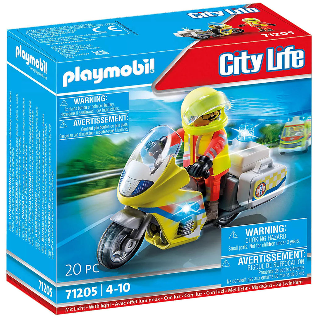 Playmobil Rescue Motorcycle with Flashing Light – Animal Kingdoms Toy Store