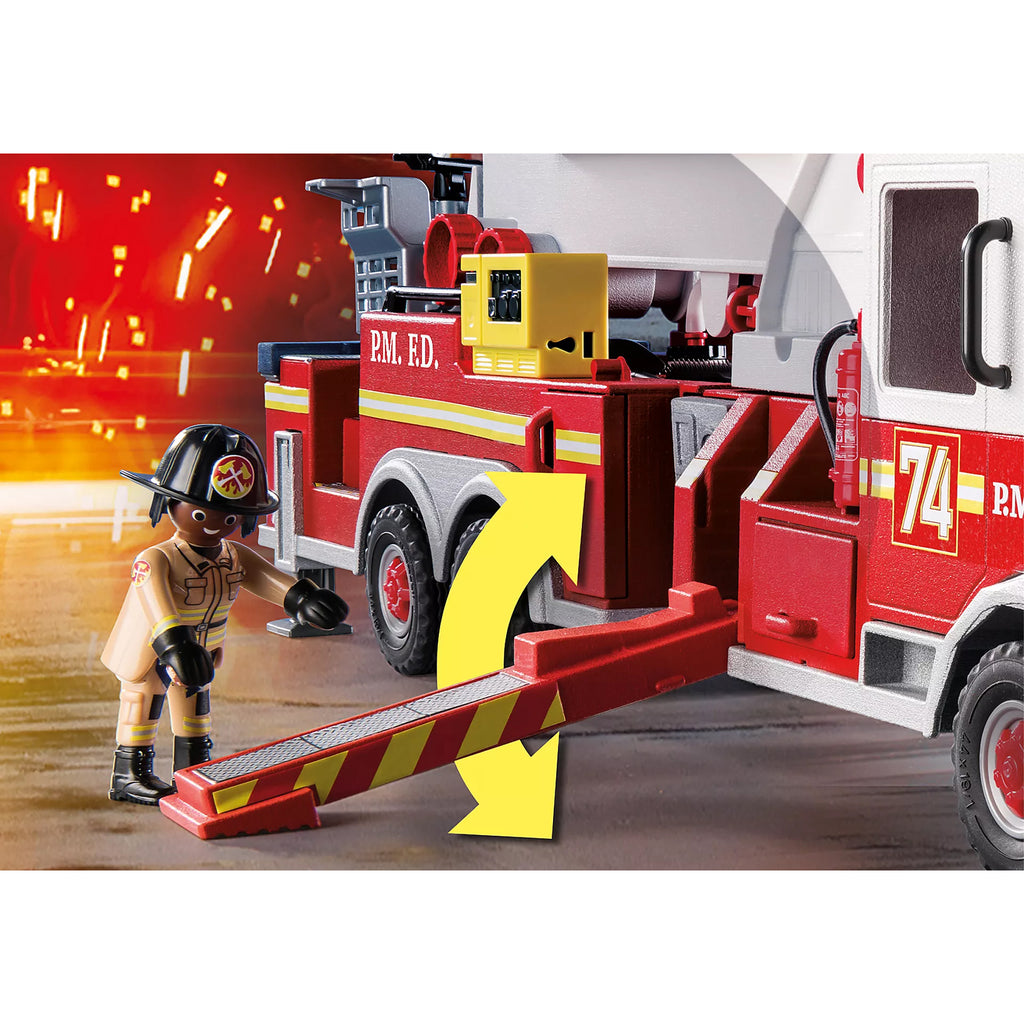Playmobil Rescue Vehicles: Fire Engine with Tower Ladder – Animal ...