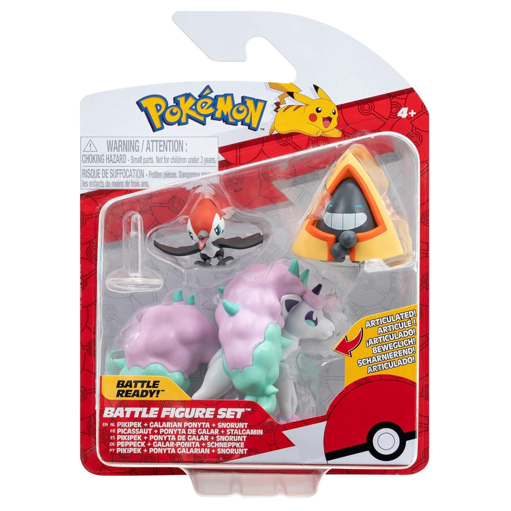Pokemon Battle Figure Set - Pikipek, Galarian Ponyta, and Snorunt ...