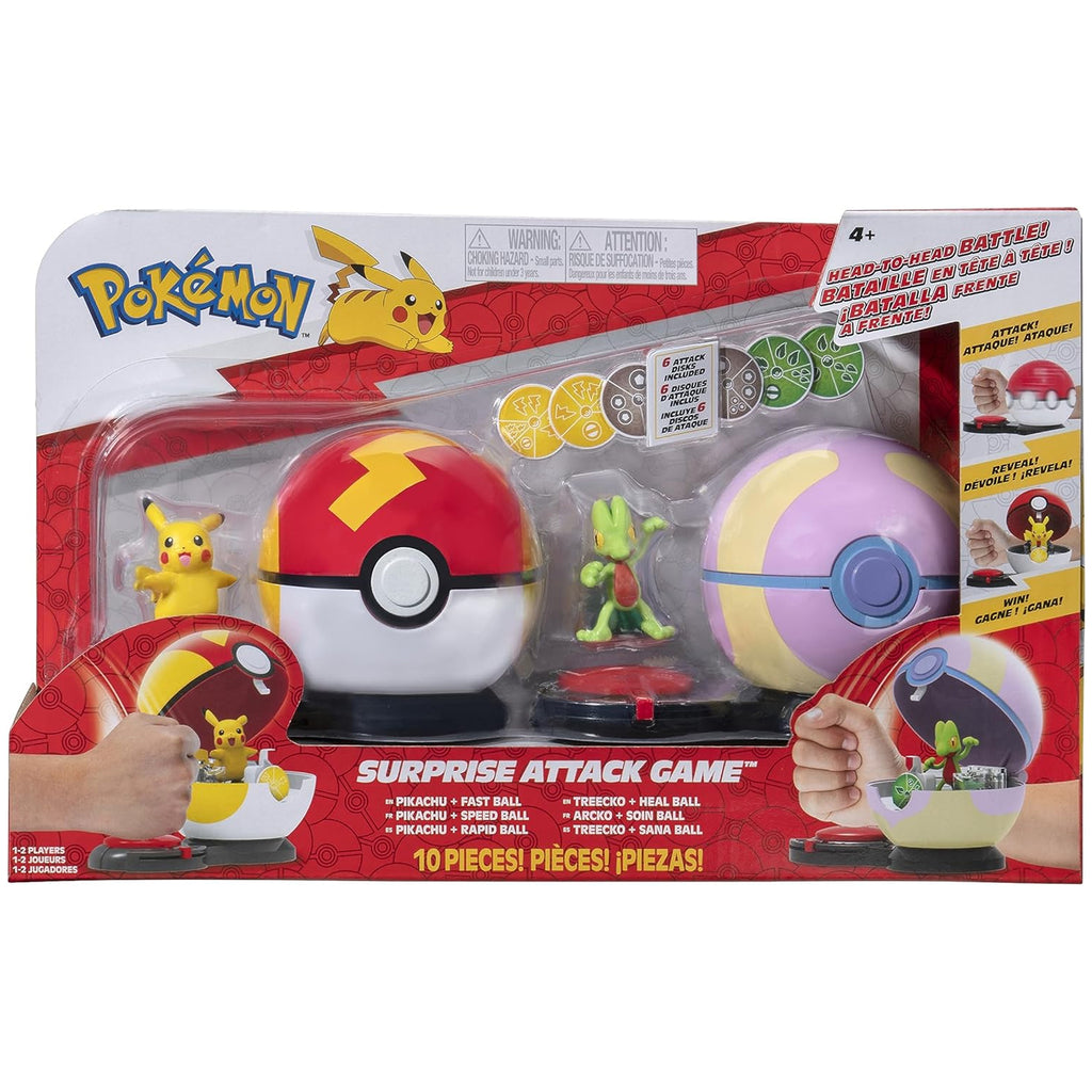 Pokemon Surprise Attack Game - Pikachu vs Treecko – Animal Kingdoms Toy ...