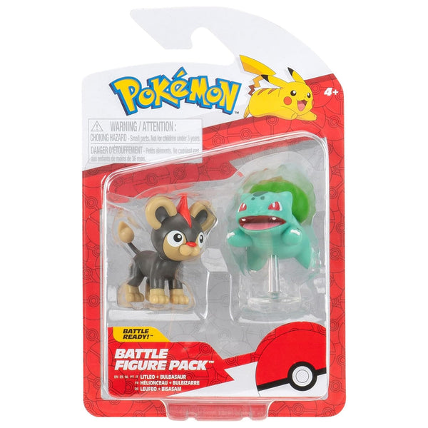 Pokemon Battle Figure - Litleo & Bulbasaur – Animal Kingdoms Toy Store