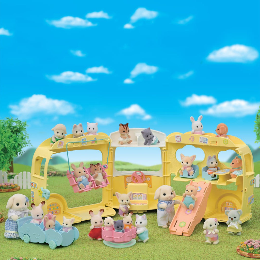 Sylvanian Families Rainbow Fun Nursery Bus Playset – Animal Kingdoms ...