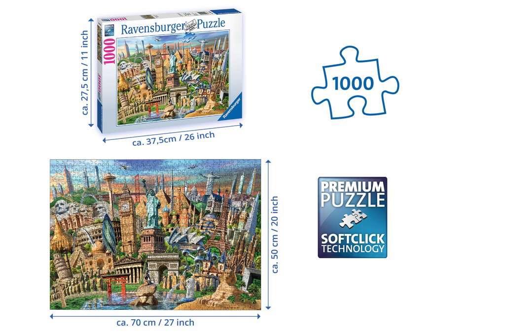 Ravensburger World Landmarks 1000pc Puzzle – Animal Kingdoms Toy Store