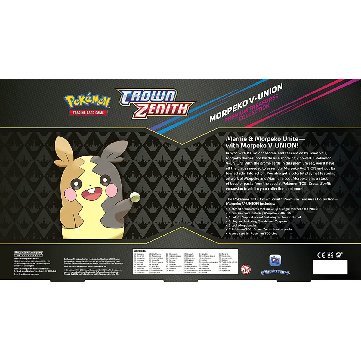 Pokemon TCG Crown Zenith Morpeko V-UNION Collection Box with Playmat ...