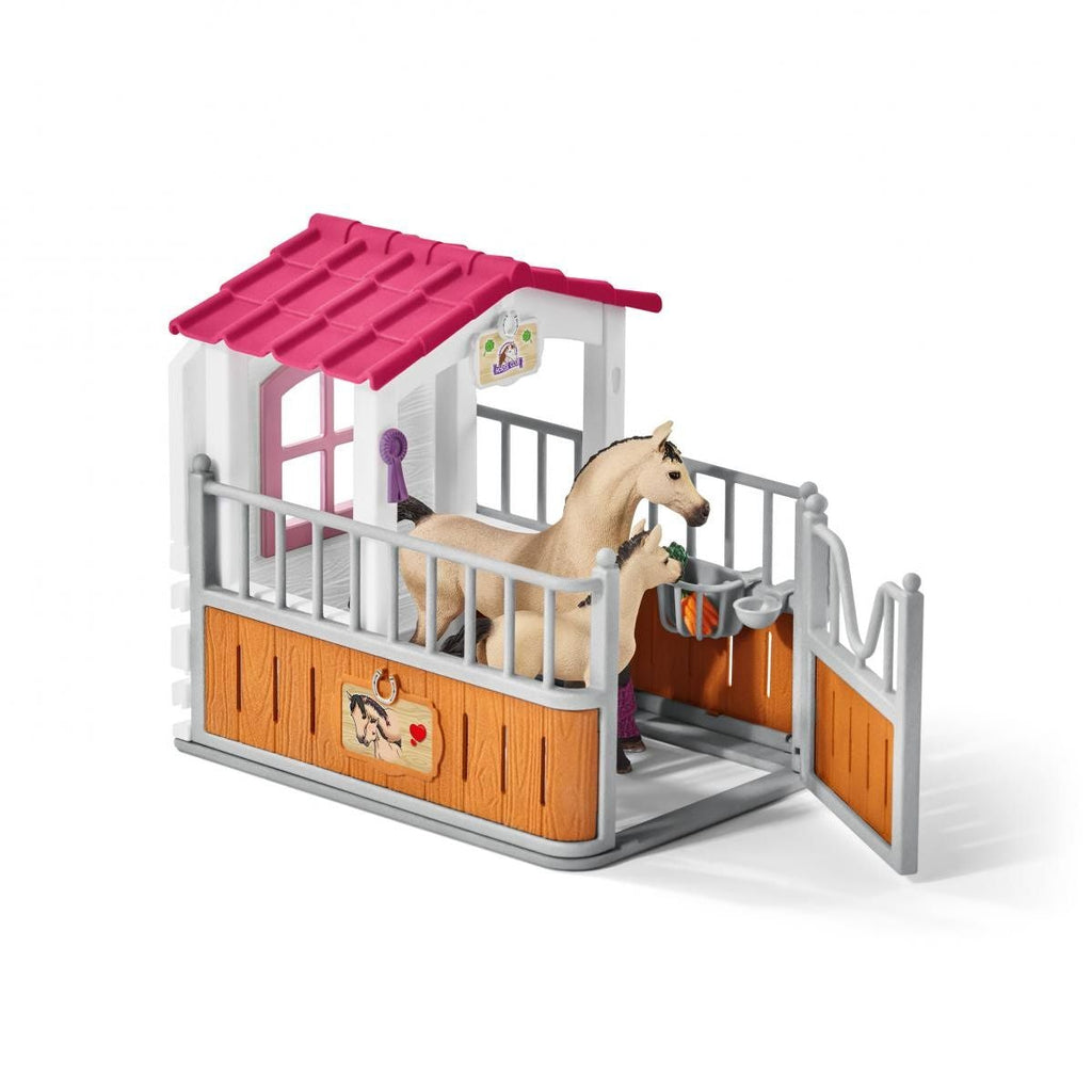 Schleich Horse Stall with Horses & Groom – Animal Kingdoms Toy Store