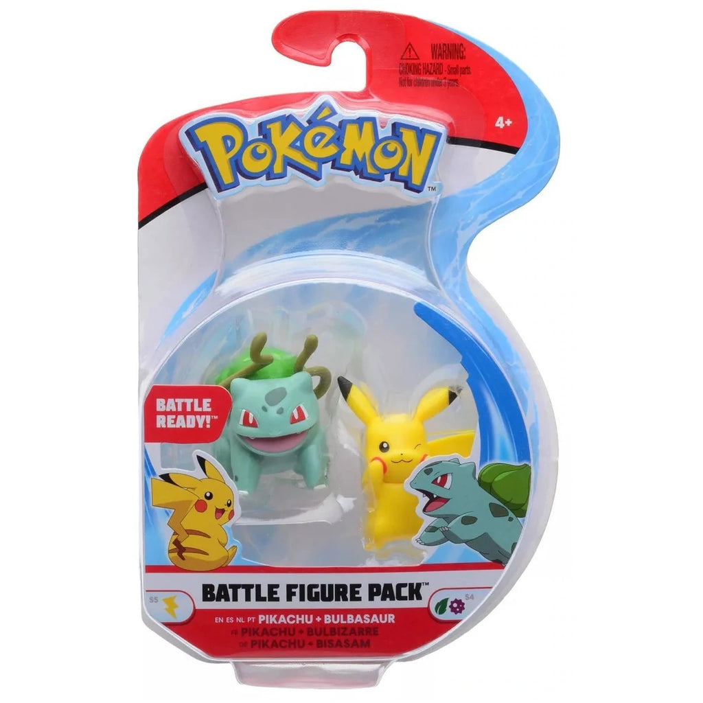 Pokemon Battle Figure Pack - Pikachu & Bulbasaur – Animal Kingdoms Toy Store