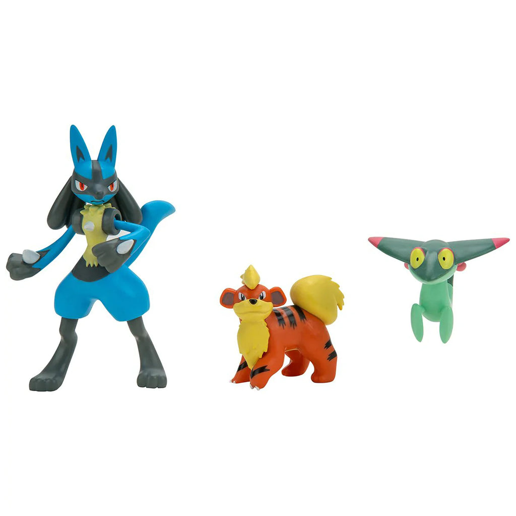 Pokemon Battle Figure Set - Dreepy, Growlithe & Lucario – Animal Kingdoms Toy Store