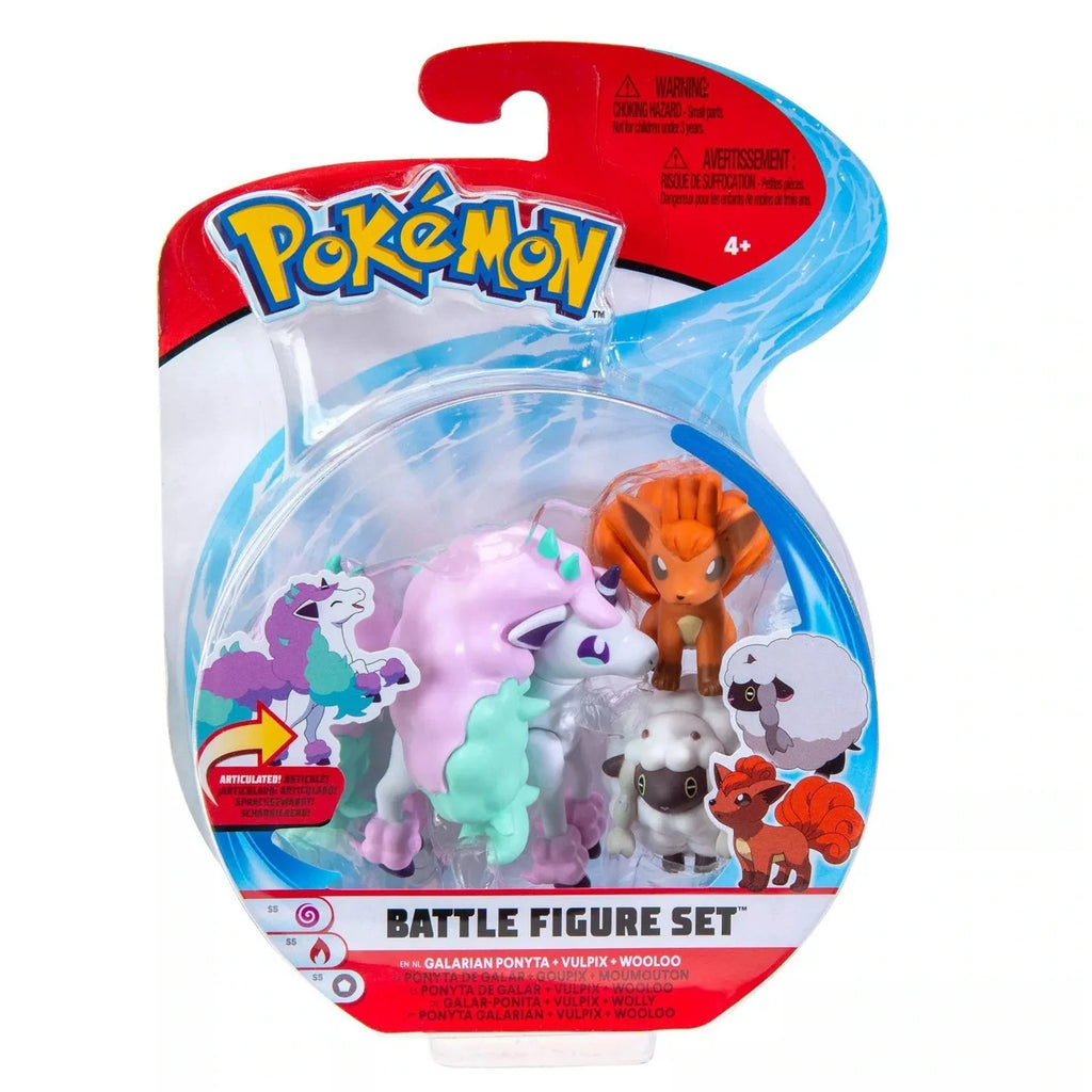 Pokemon Battle Figure Set - Galarian Ponyta, Vulpix & Wooloo – Animal ...