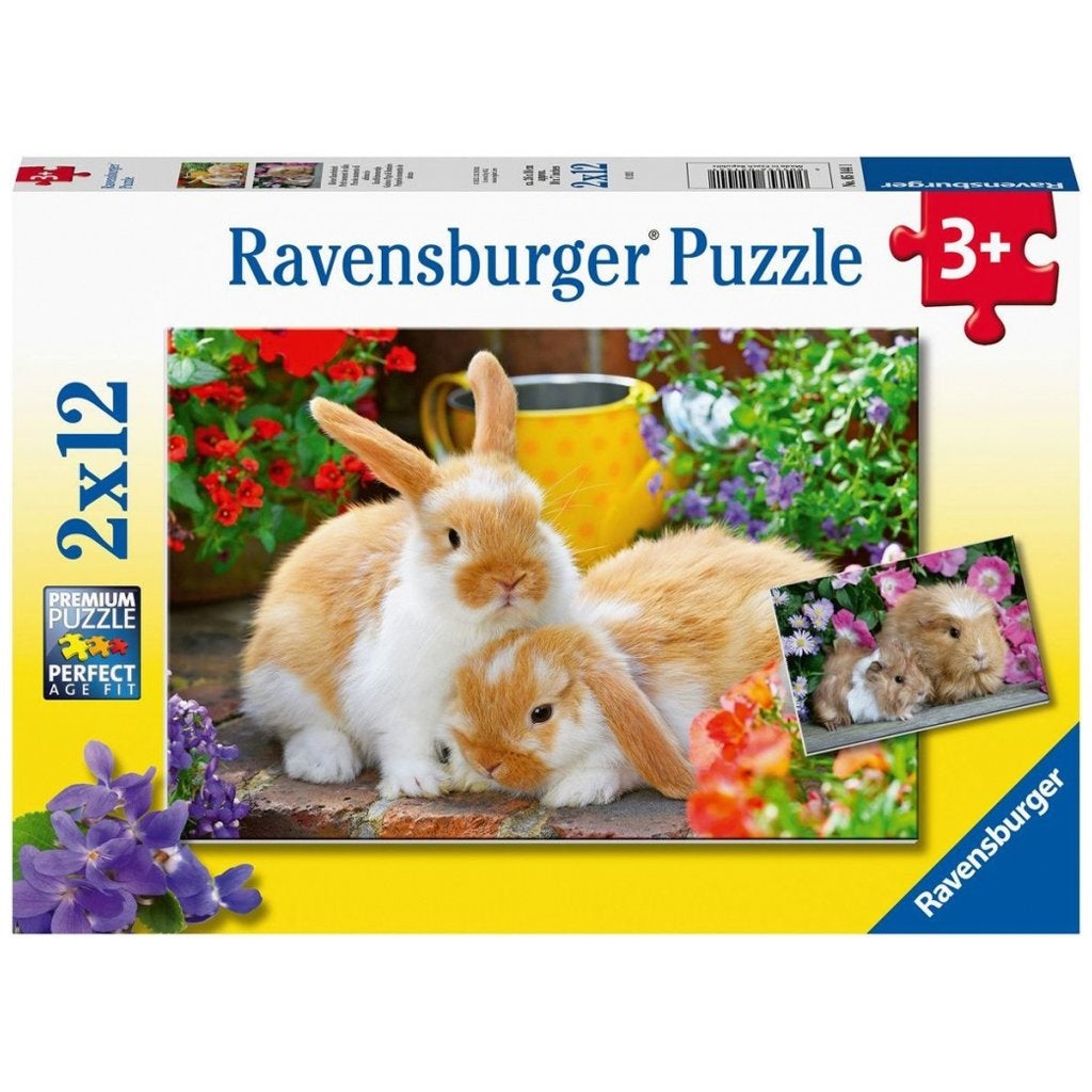 Ravensburger Guinea Pigs & Bunnies Puzzle 2x12pc – Animal Kingdoms Toy ...