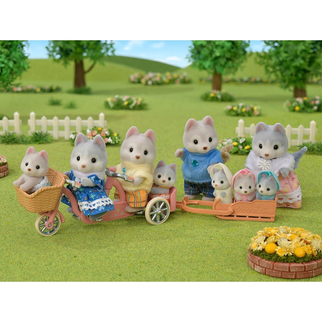 Sylvanian Families Tandem Cycling Set Husky Sister And Brother – Animal ...