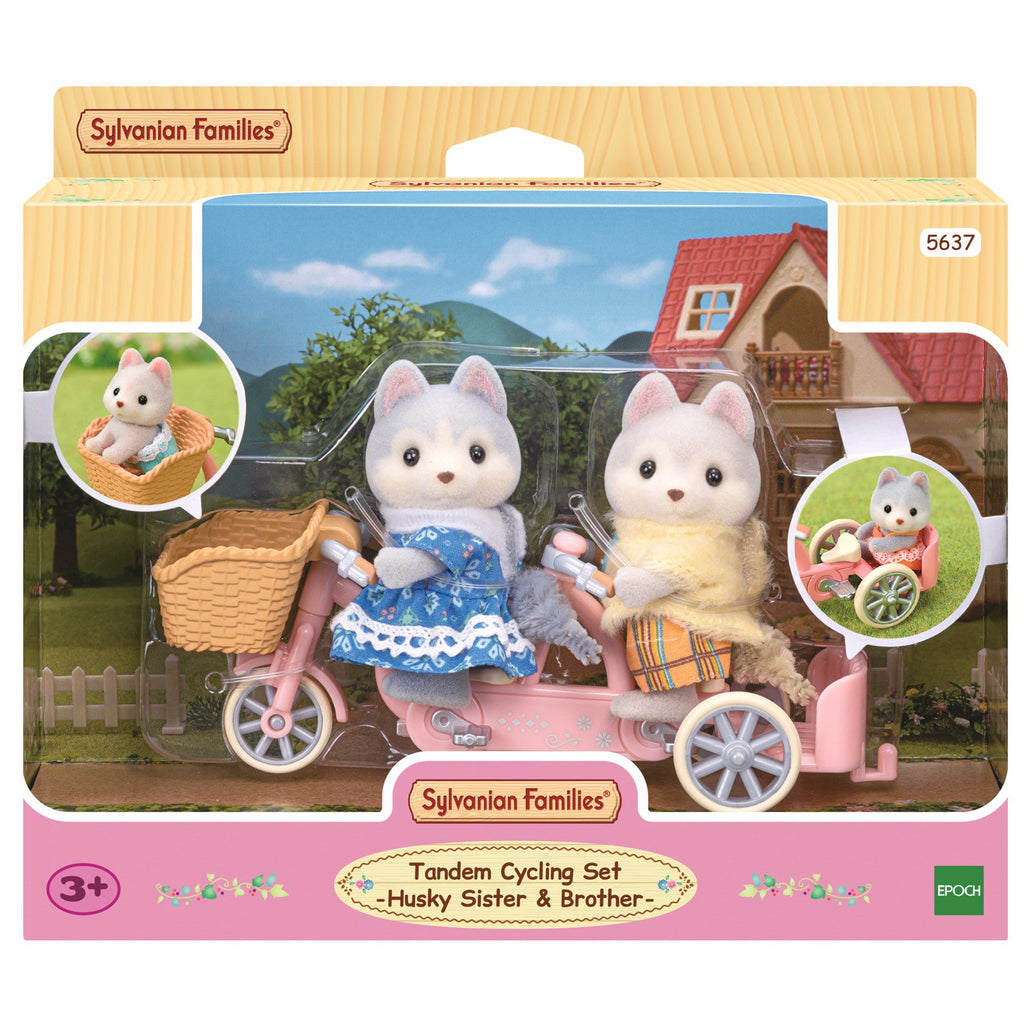 Sylvanian Families Tandem Cycling Set Husky Sister And Brother – Animal ...