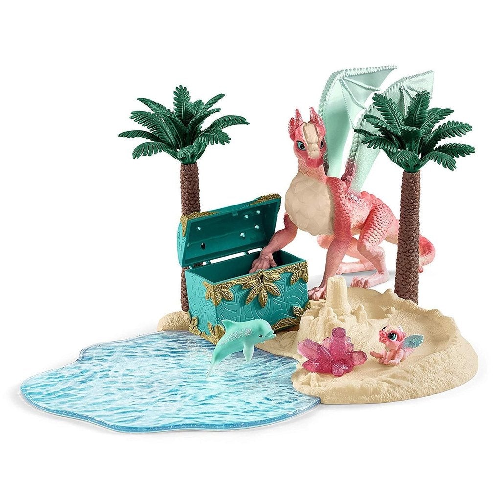 Schleich Treasure Island with Dragon Mama and Baby – Animal Kingdoms ...